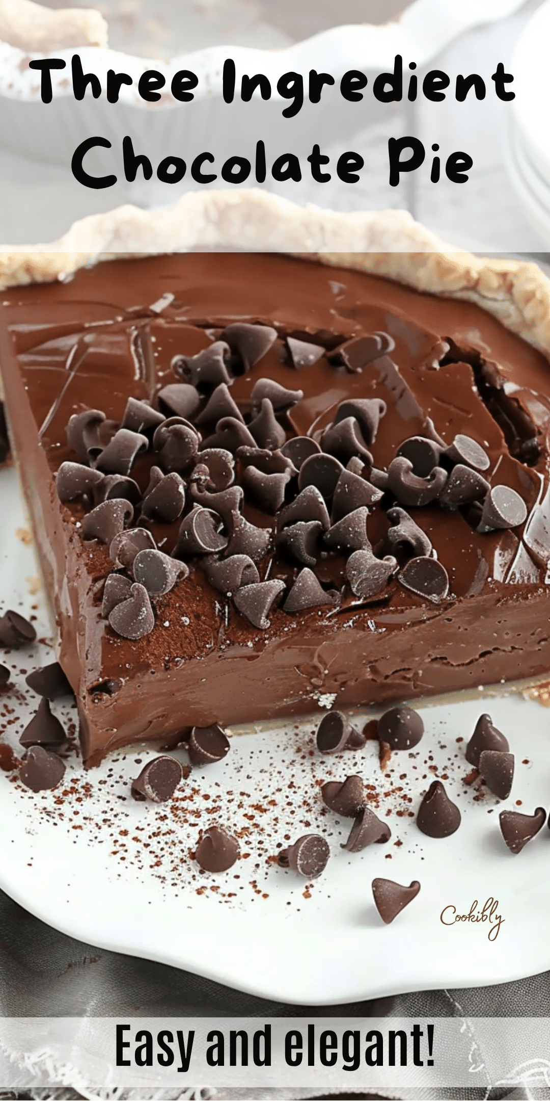 Three Ingredient Chocolate Pie - Cookibly