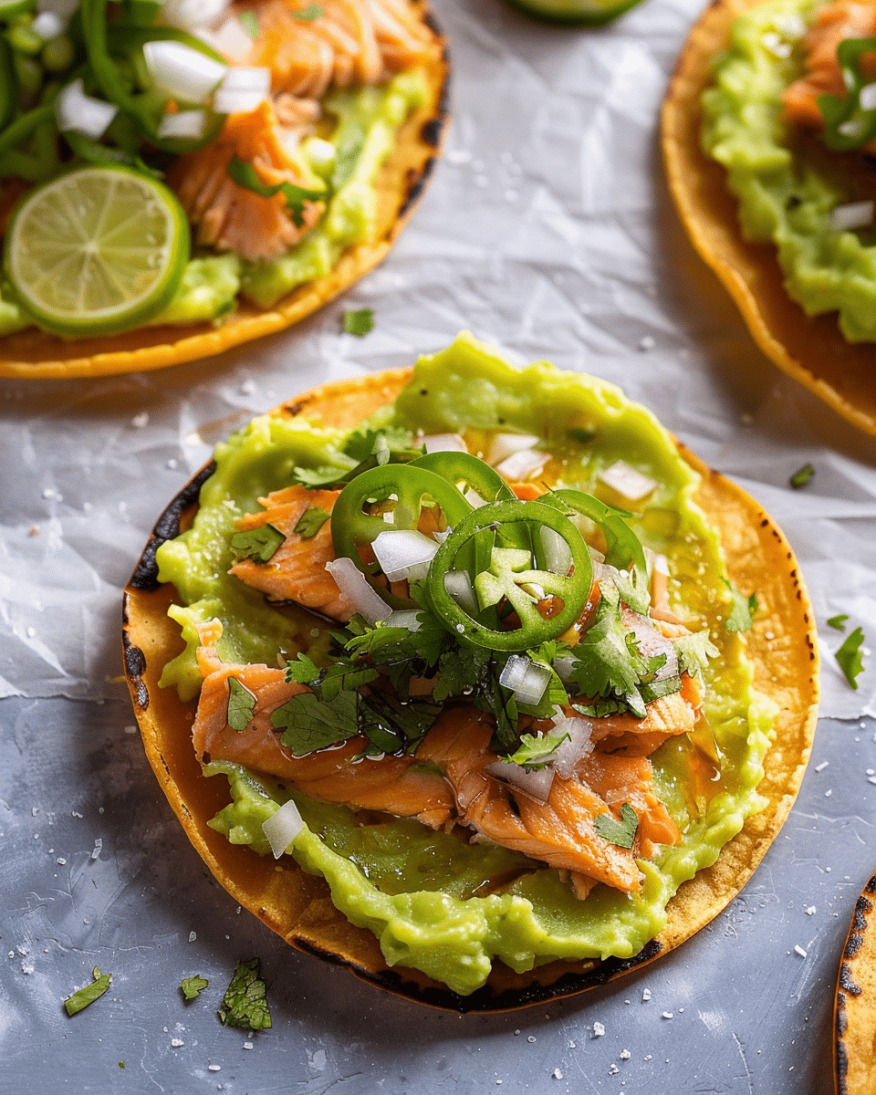 Chili Lime Salmon Tostadas - Cookibly