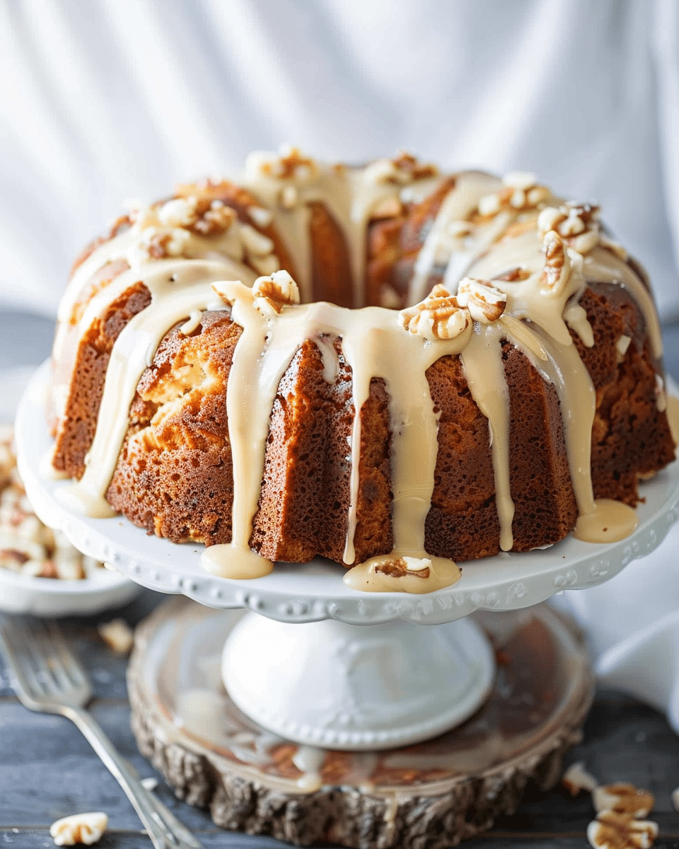 Apple Bundt Cake with Maple Glaze - Cookibly