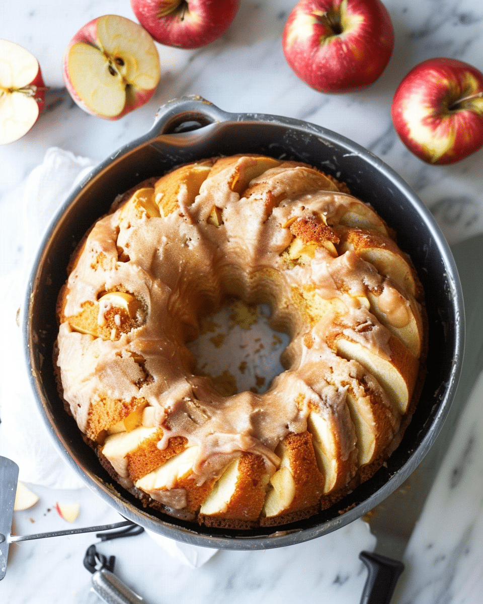 Apple Bundt Cake with Maple Glaze - Cookibly