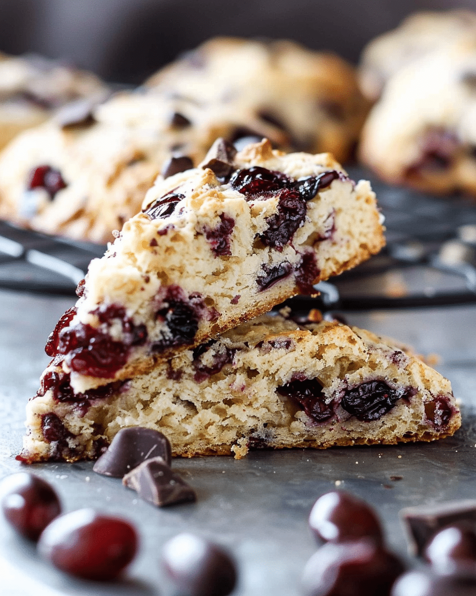 Dark Chocolate Cranberry Scones - Cookibly
