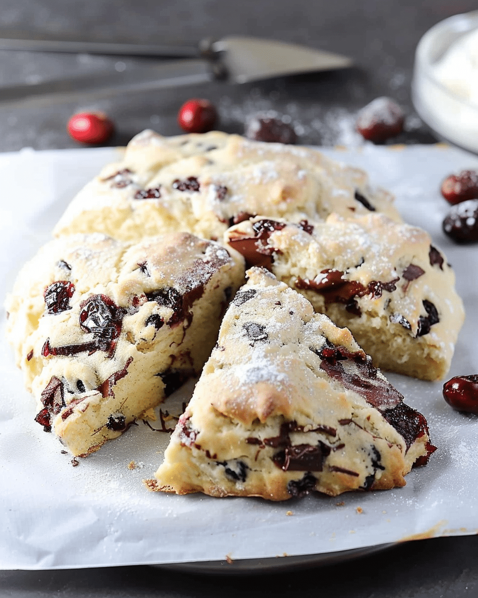 Dark Chocolate Cranberry Scones - Cookibly