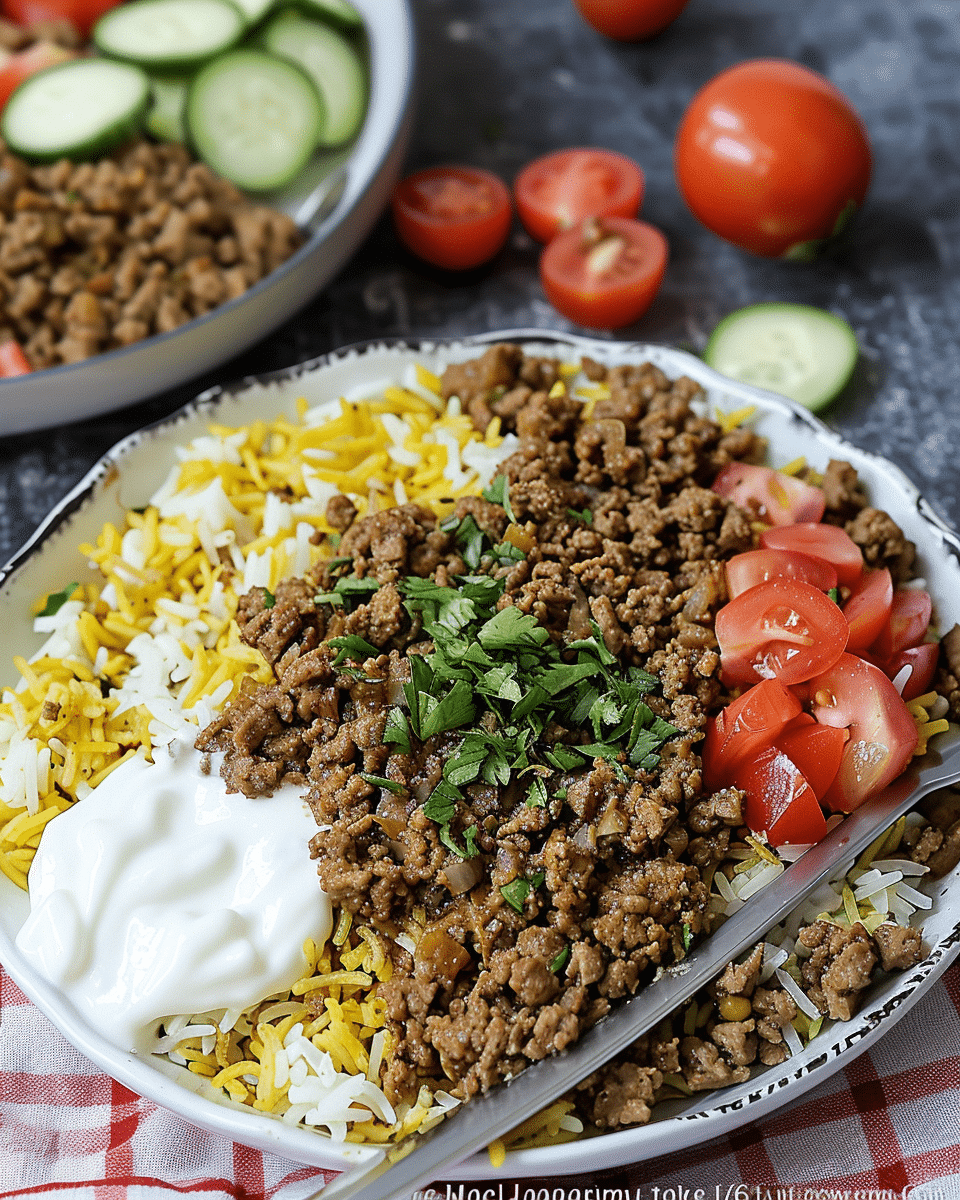Shawarma Ground Beef Rice Bowls - Cookibly