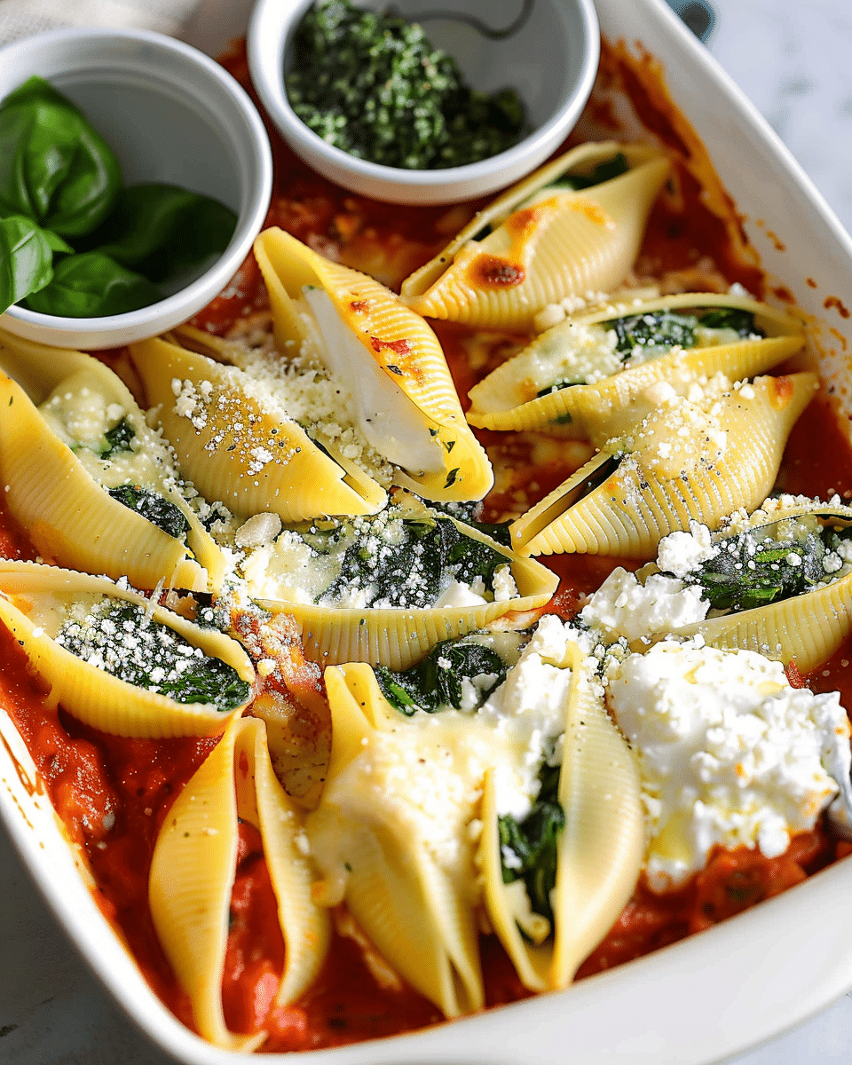 Spinach and Ricotta Stuffed Shells - Cookibly
